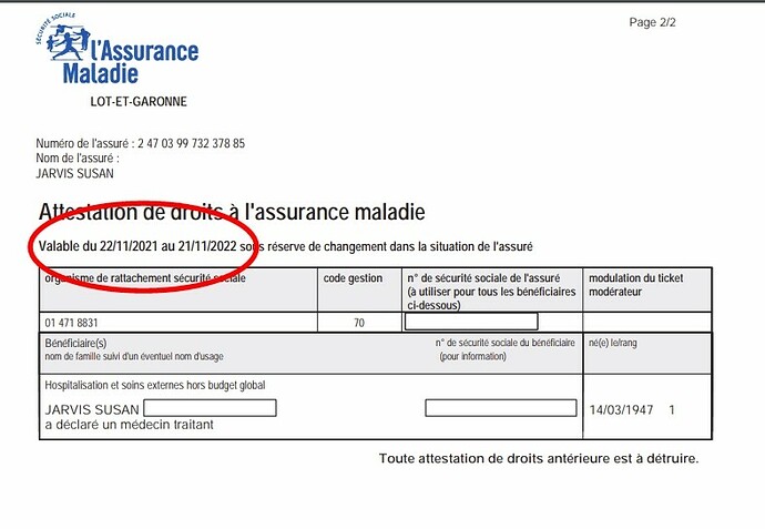 CPAM attestation expiry date set to 31/12/2021 - Health Care & Carte ...