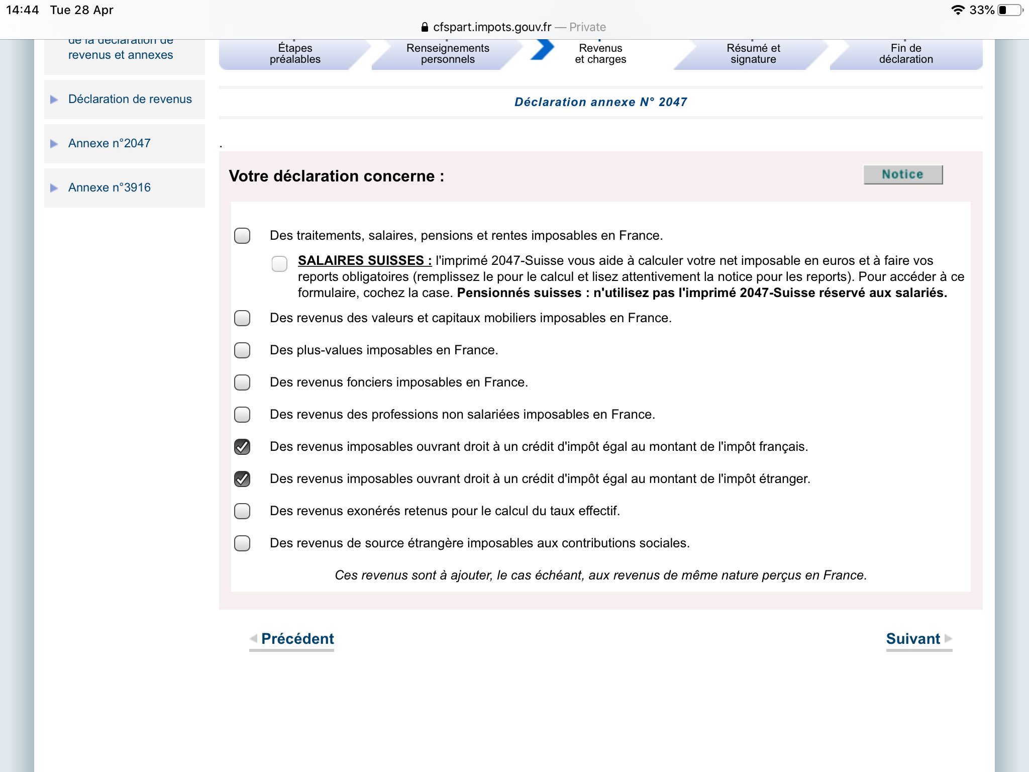 Declaring foreign interest on Form 2047 - Tax & Social charges ...